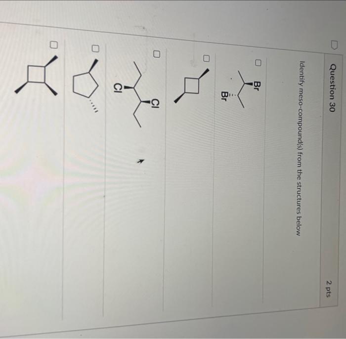 Solved Identify meso-compound(s) from the structures below | Chegg.com