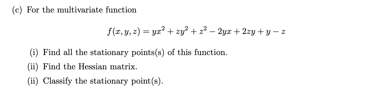 Solved C for The Multivariate