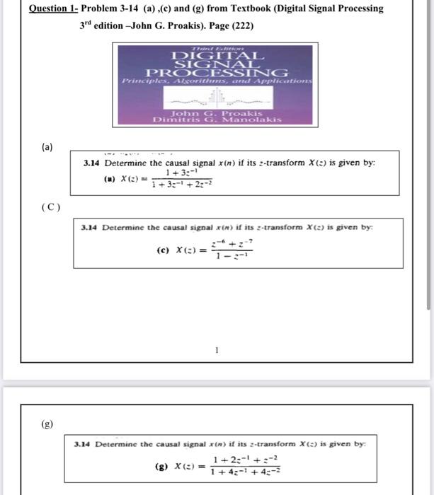 Solved Problem 3-14 (a) ,(c) and (g) from Textbook (Digital | Chegg.com