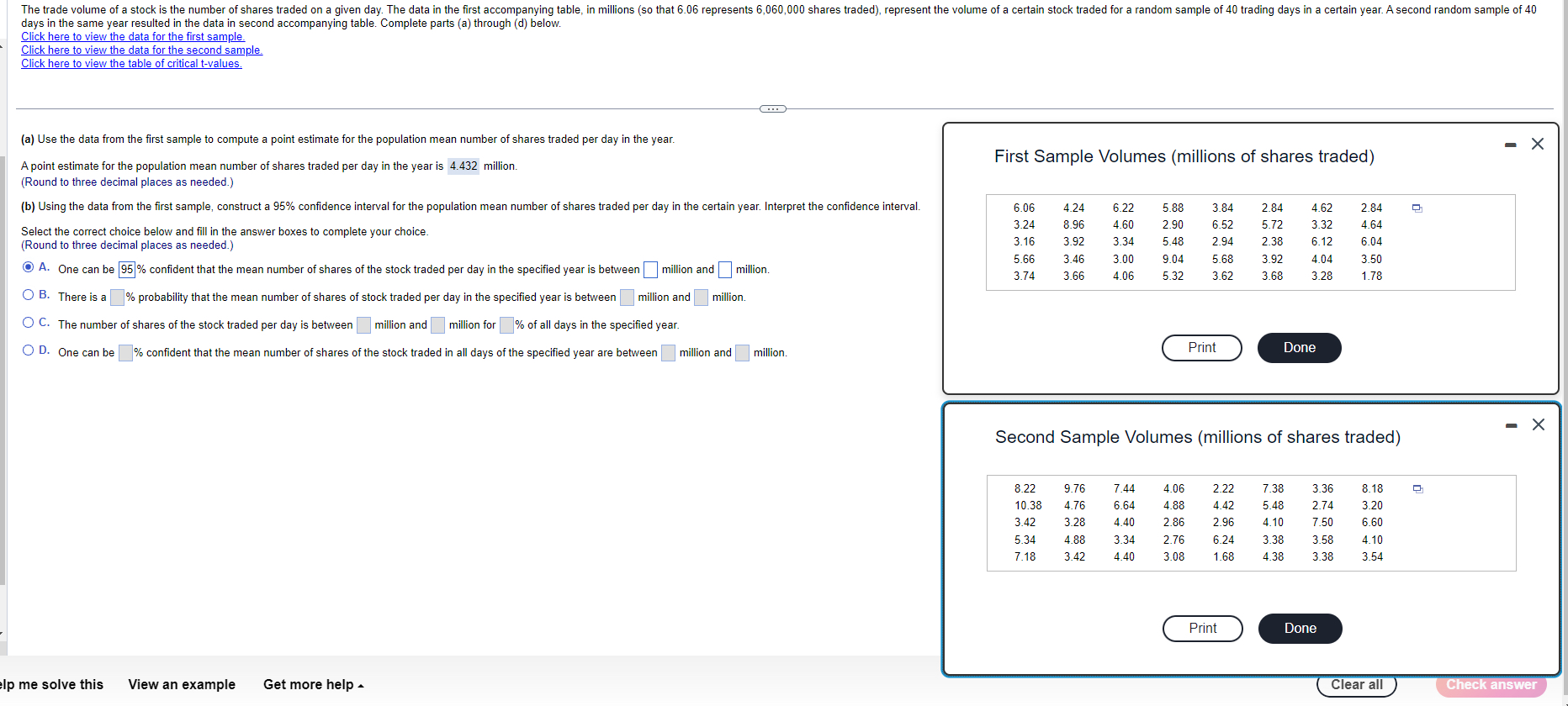 Solved How do i solve part B using Excel? Part C (not shown | Chegg.com