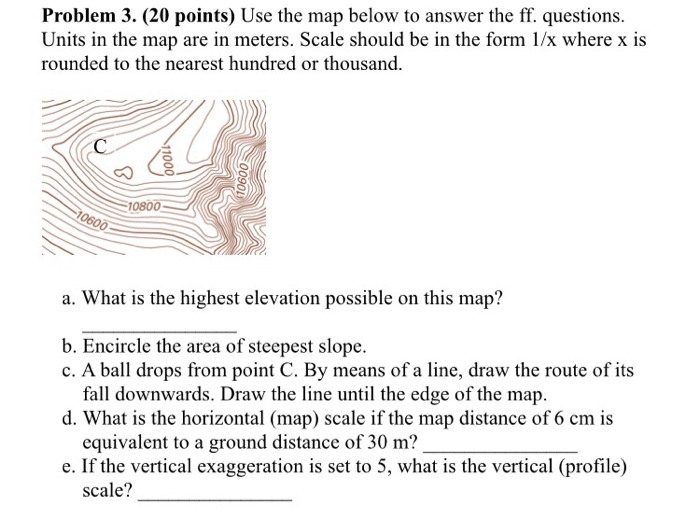 Solved Problem 3. (20 points) Use the map below to answer | Chegg.com