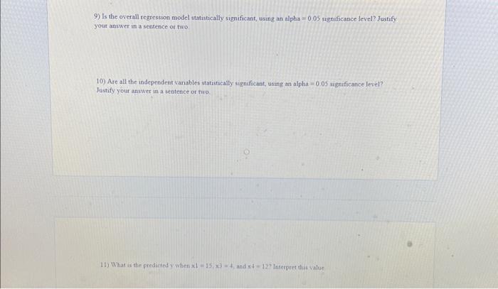 Solved Here is a multiple regression model estimated on the | Chegg.com
