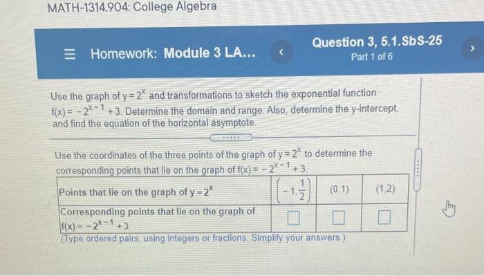 Solved MATH-1314.904: College Algebra Homework: Module 3 | Chegg.com
