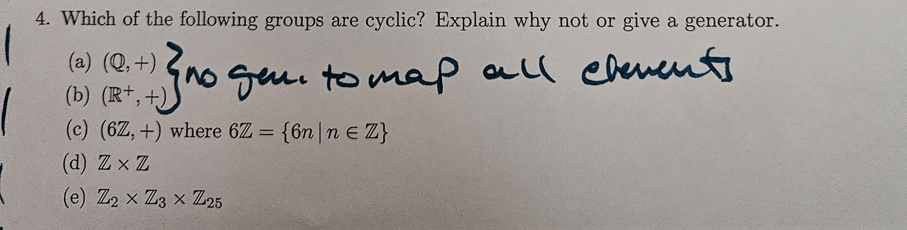 Solved Which of the following groups are cyclic? Explain why | Chegg.com