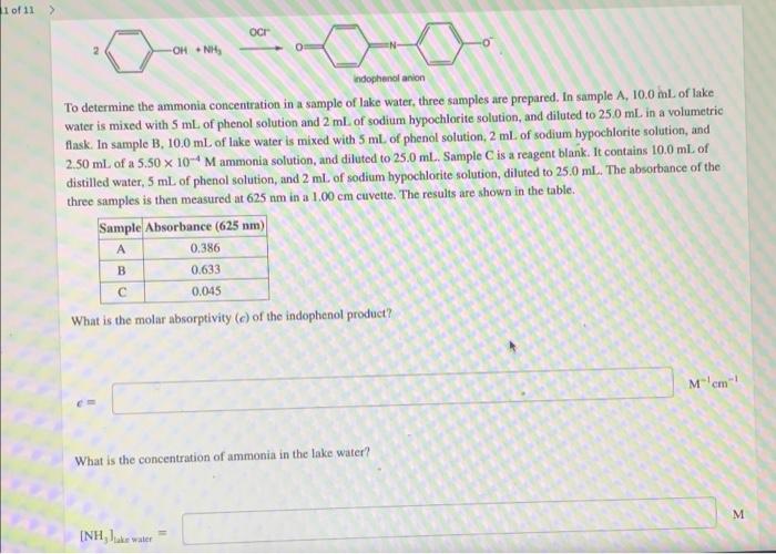 Solved 1 of 11 > ОСТ 2 OH - NH) a Indophenol anion To | Chegg.com