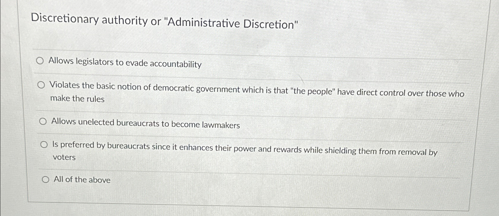 Solved Discretionary authority or "Administrative | Chegg.com