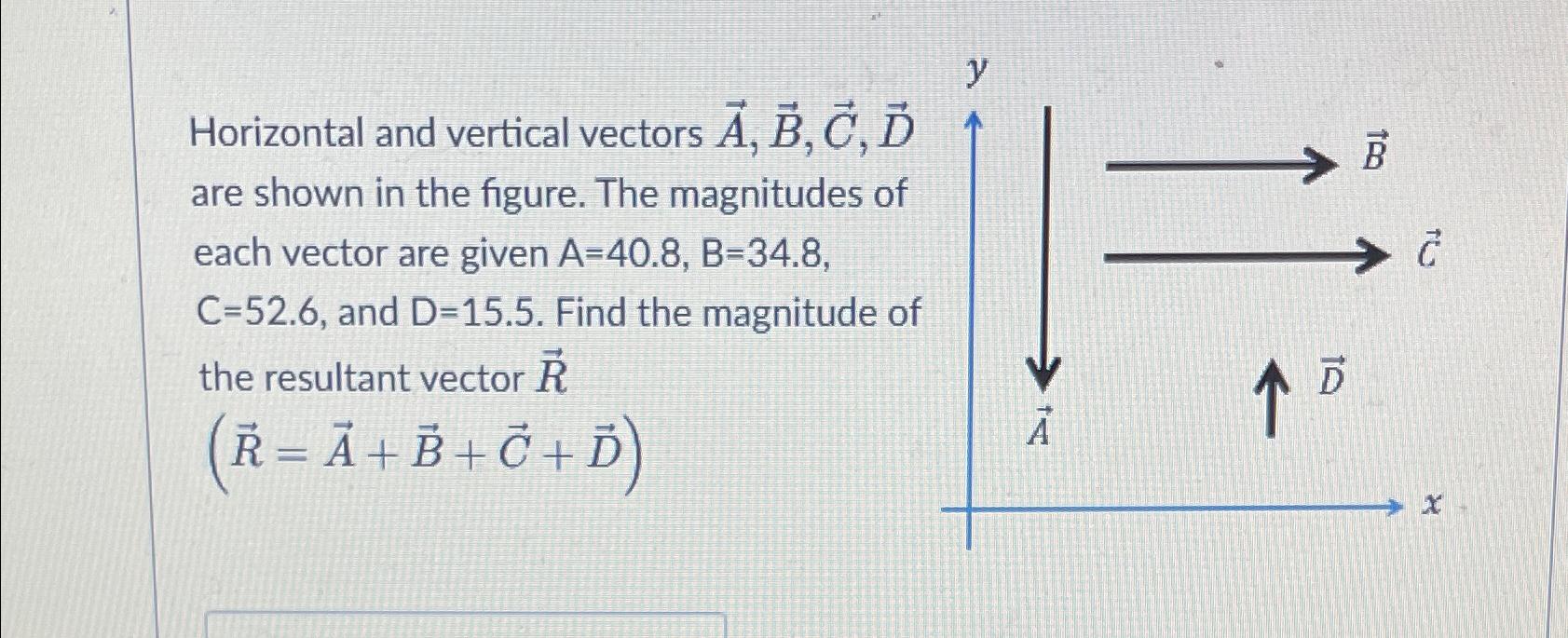 Solved Horizontal and vertical vectors | Chegg.com