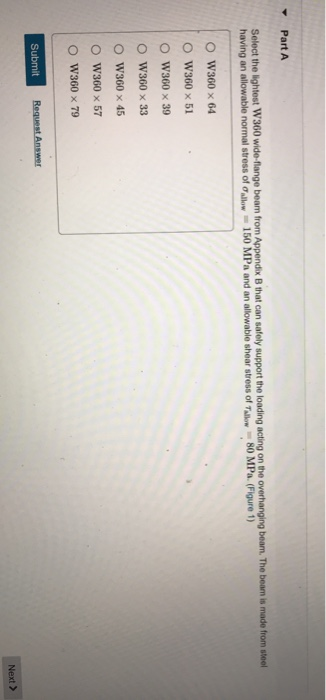 Solved Part A Select the lightest W360 wide-flange beam from | Chegg.com