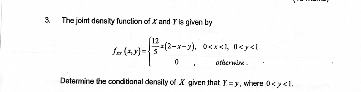 Solved The joint density function of x ﻿and Y ﻿is given | Chegg.com