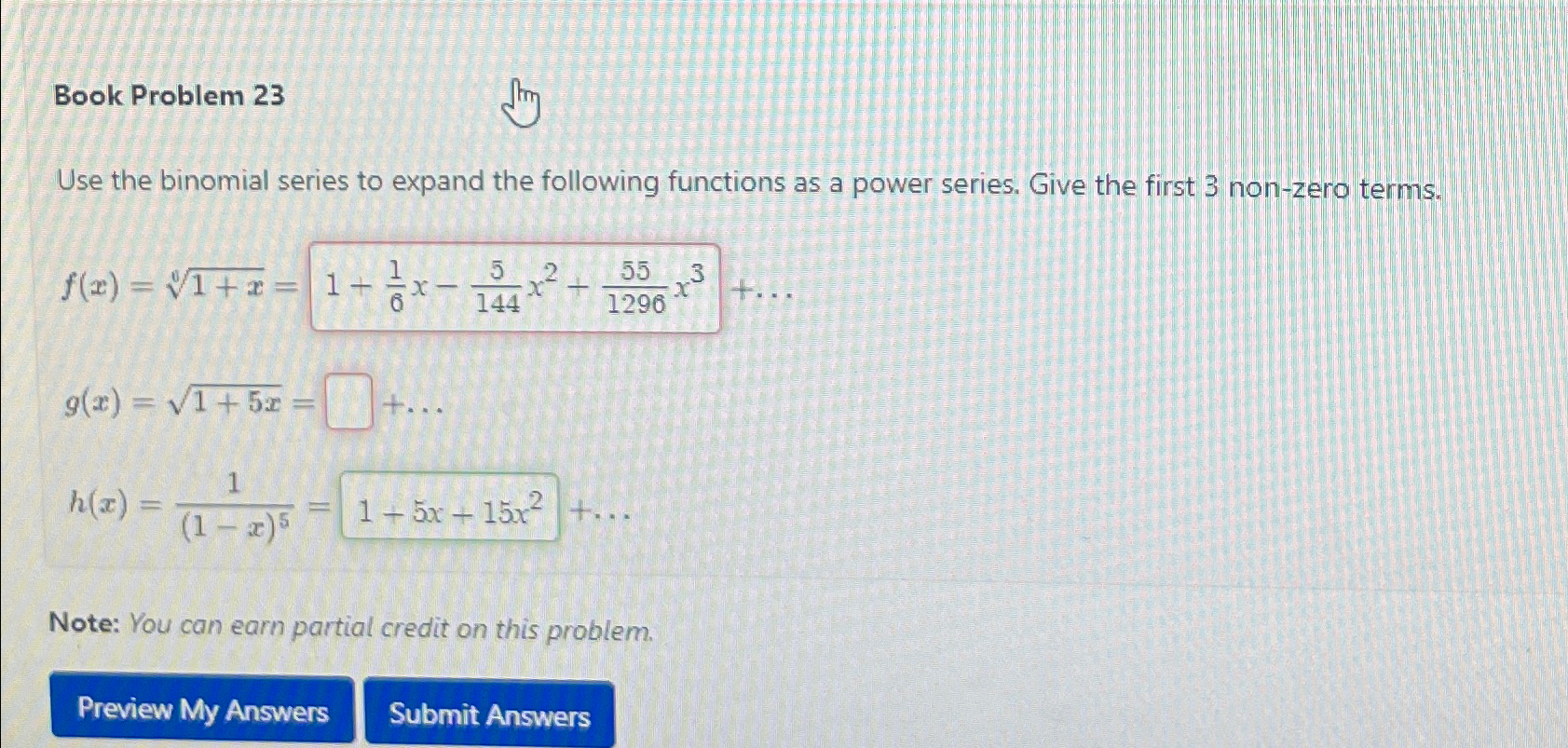 Solved Book Problem 23Use the binomial series to expand the | Chegg.com