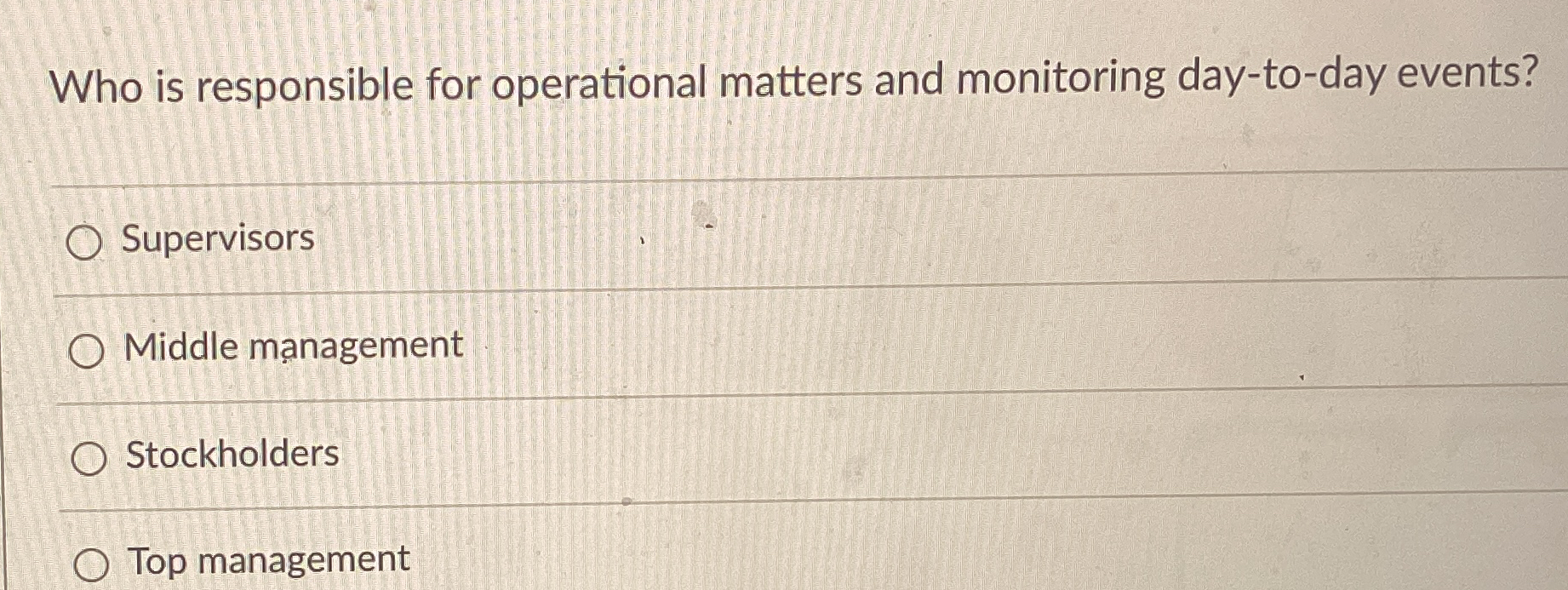 Solved Who is responsible for operational matters and | Chegg.com