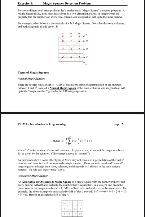 Solved c programProgram with test for these types of magic | Chegg.com