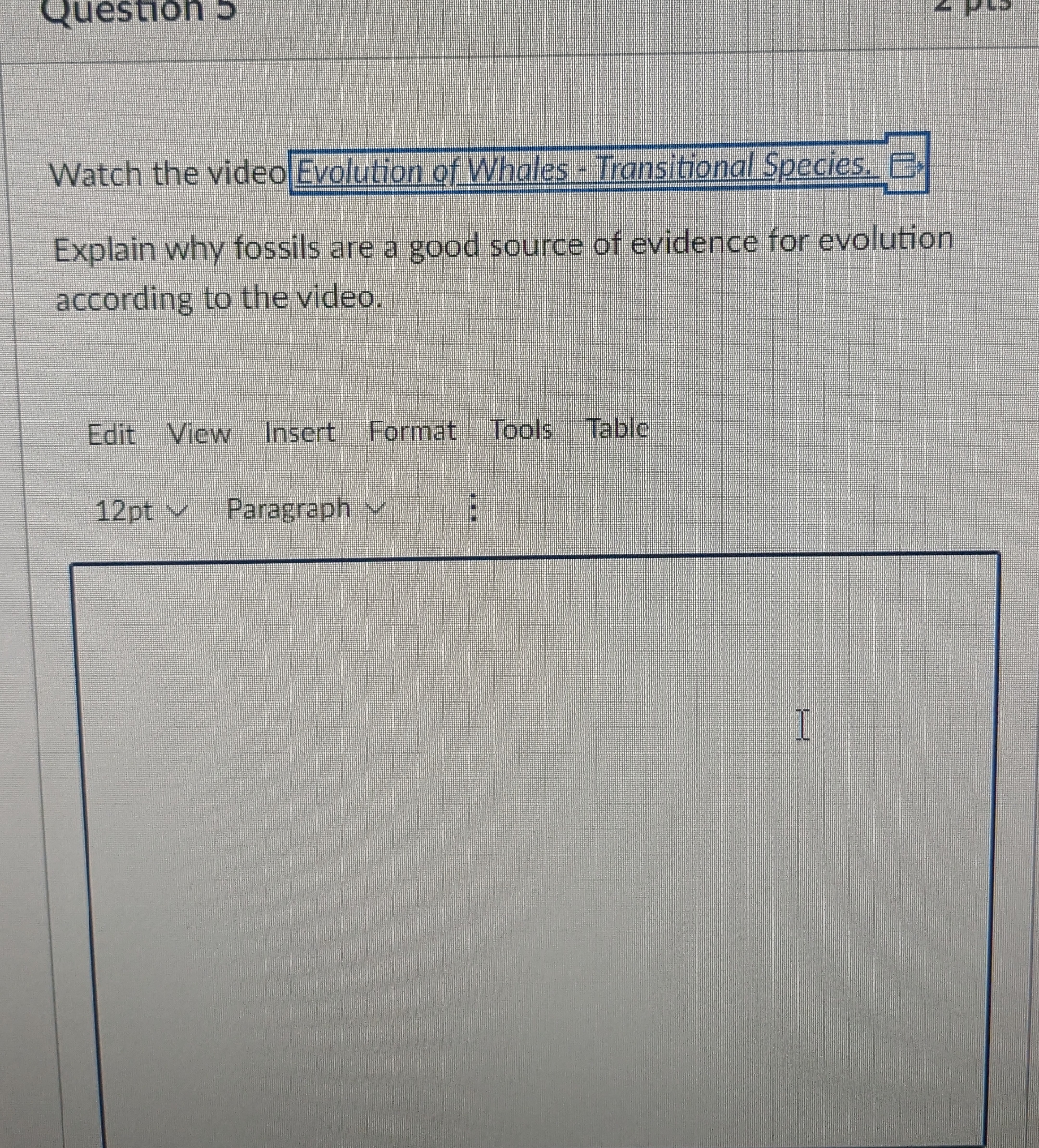 Solved Watch the video Evolution of Whales - ﻿Transitional | Chegg.com