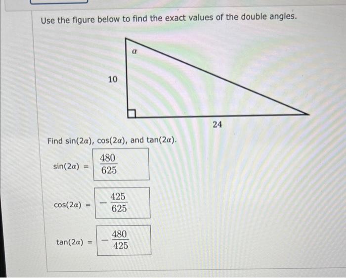 Solved Use the figure below to find the exact values of the | Chegg.com