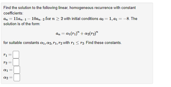 Solved Find the solution to the following linear, | Chegg.com
