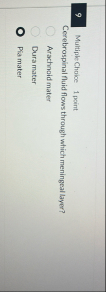 Solved Multiple Choice1 ﻿pointCerebrospinal fluid flows | Chegg.com