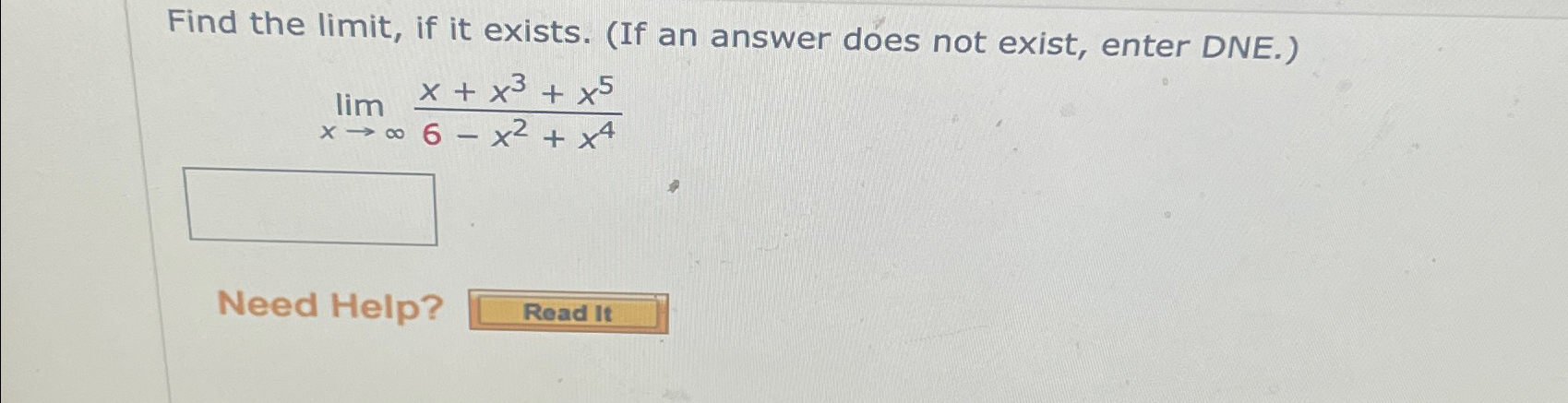 Solved Find the limit, ﻿if it exists. (If an answer does not | Chegg.com