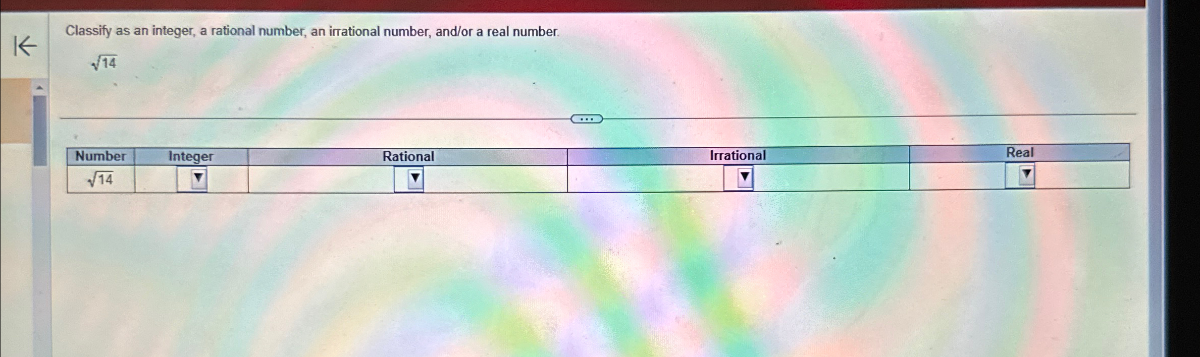 Solved Classify as an integer, a rational number, an | Chegg.com