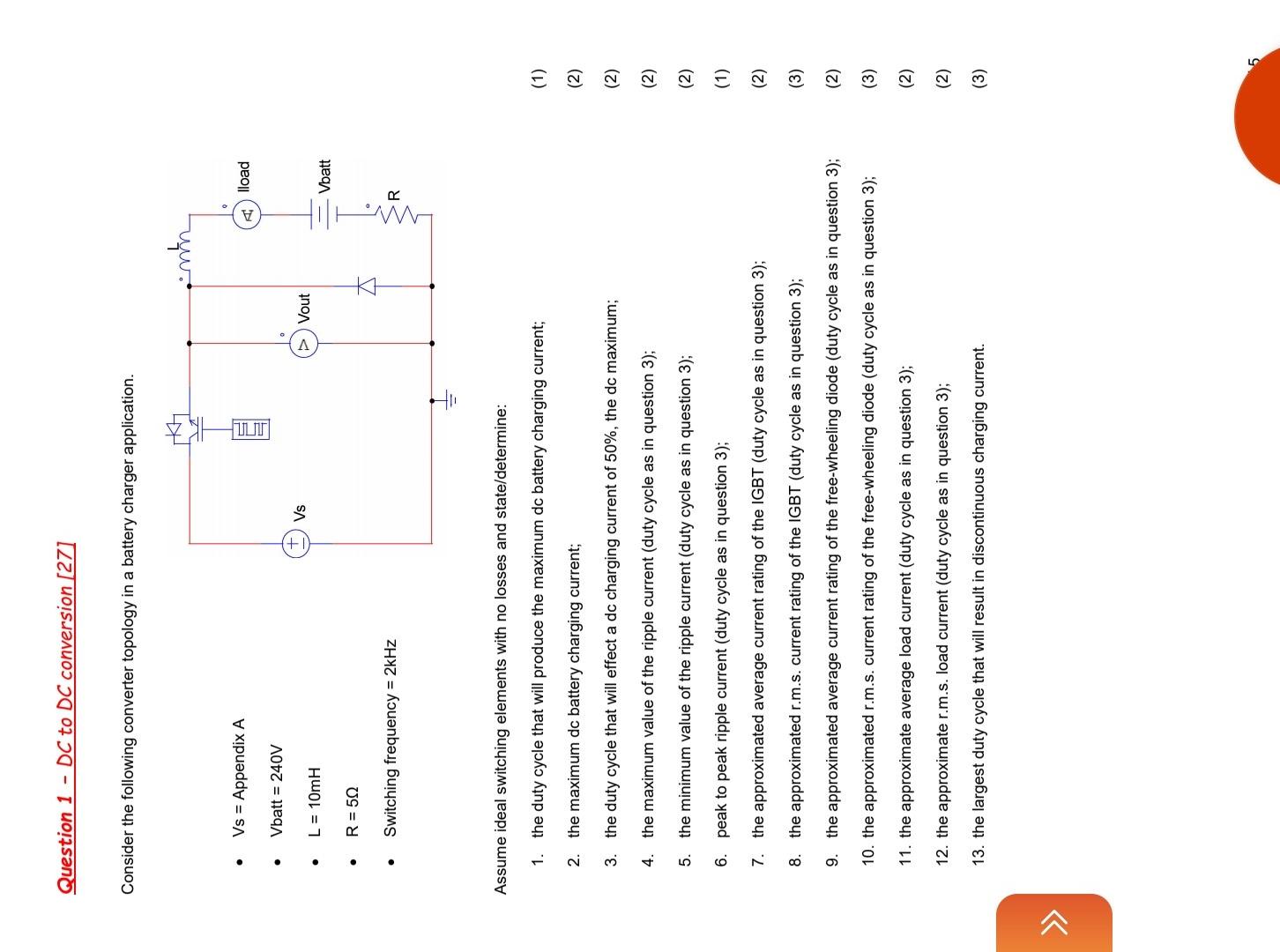 Solved ^ Question 1 DC to DC conversion [27] Consider the | Chegg.com