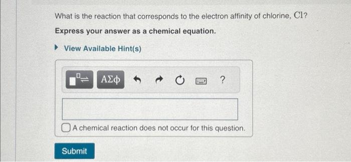 Solved What is the reaction that corresponds to the electron | Chegg.com