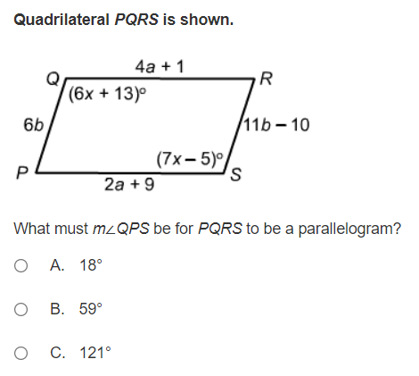 Solved Quadrilateral PQRS is shown. What must m∠QPS be for | Chegg.com