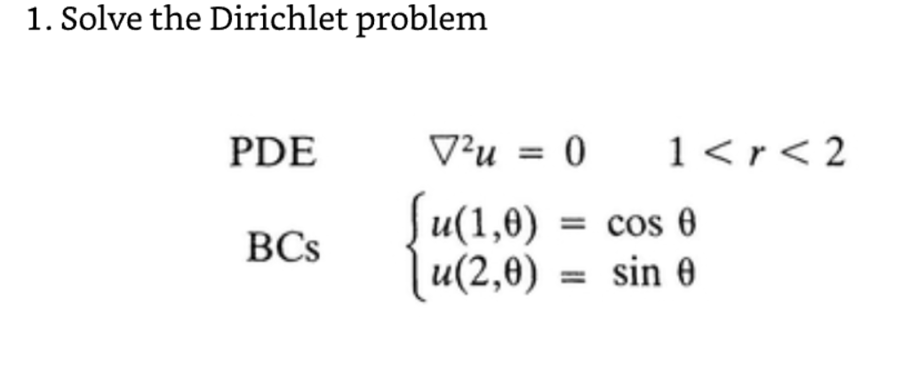 Solved Solve the Dirichlet problem | Chegg.com