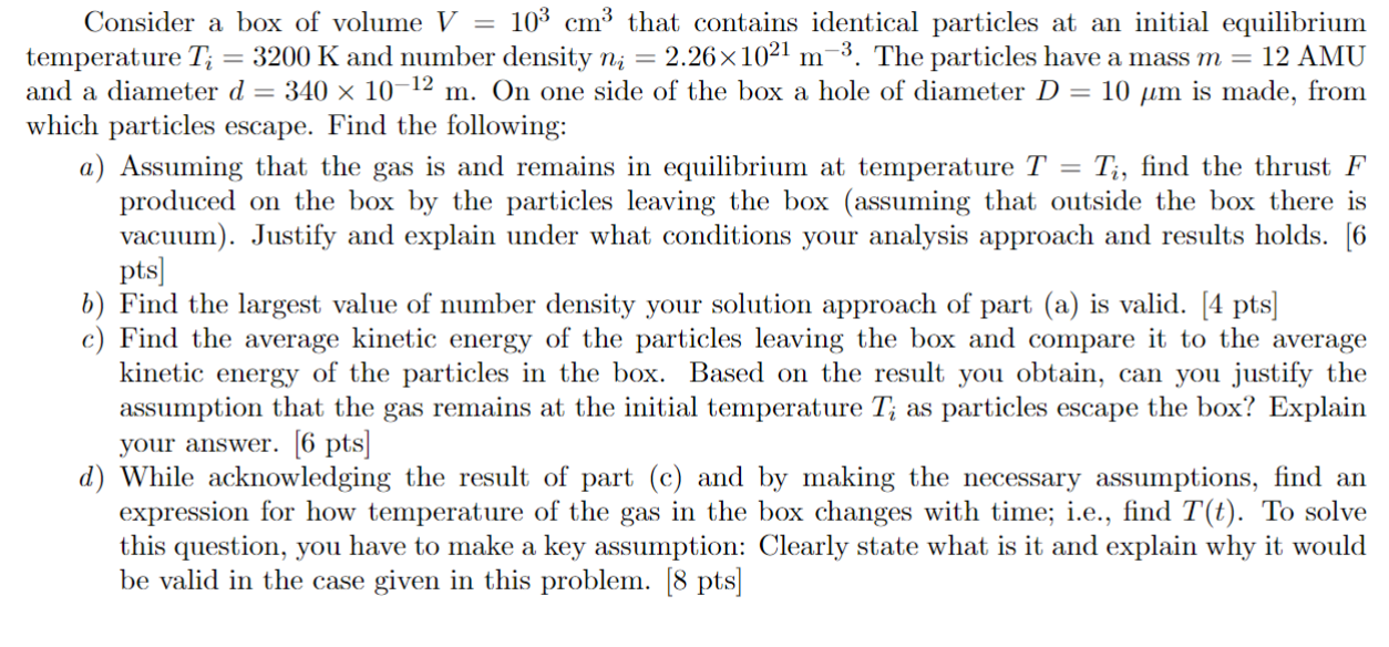 Solved Consider a box of volume V=103cm3 ﻿that contains | Chegg.com