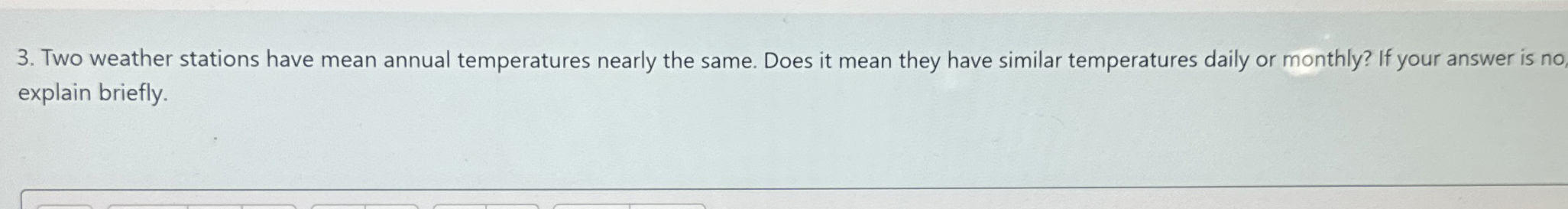 Solved Two weather stations have mean annual temperatures | Chegg.com
