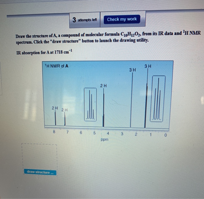 Solved 3 attempts left Check my work Draw the structure of | Chegg.com