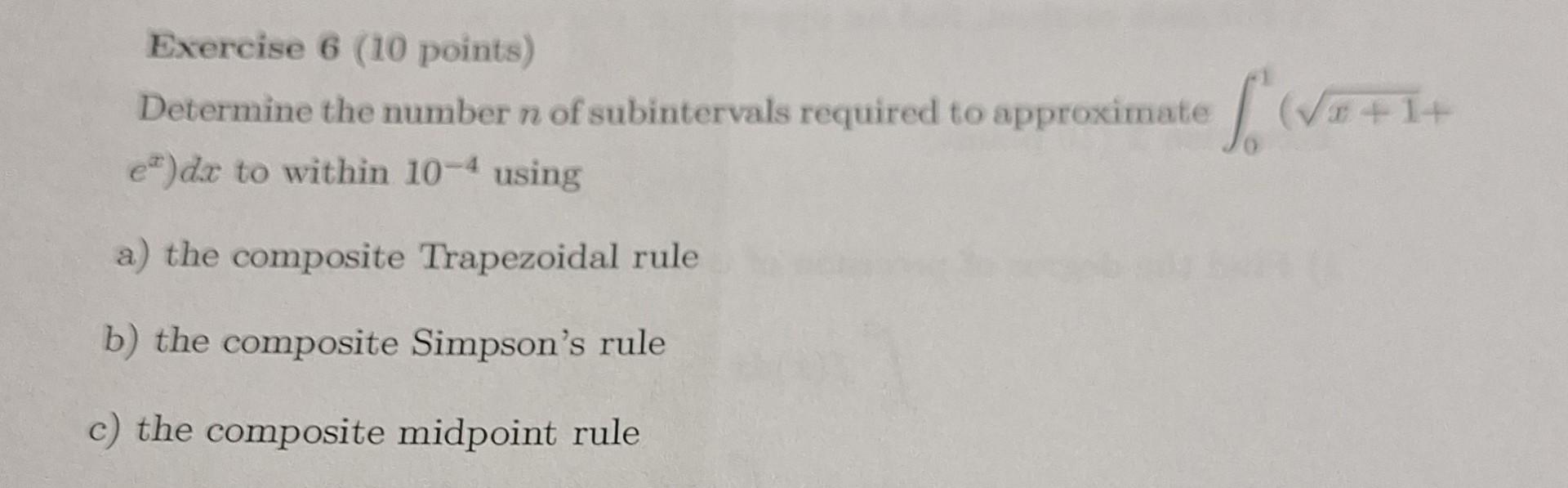 Solved Exercise 6 (10 points) Determine the number n of | Chegg.com