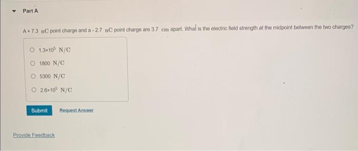 Solved A 7.3nC point charge and a−2.7nC point charge are 3.7 | Chegg.com