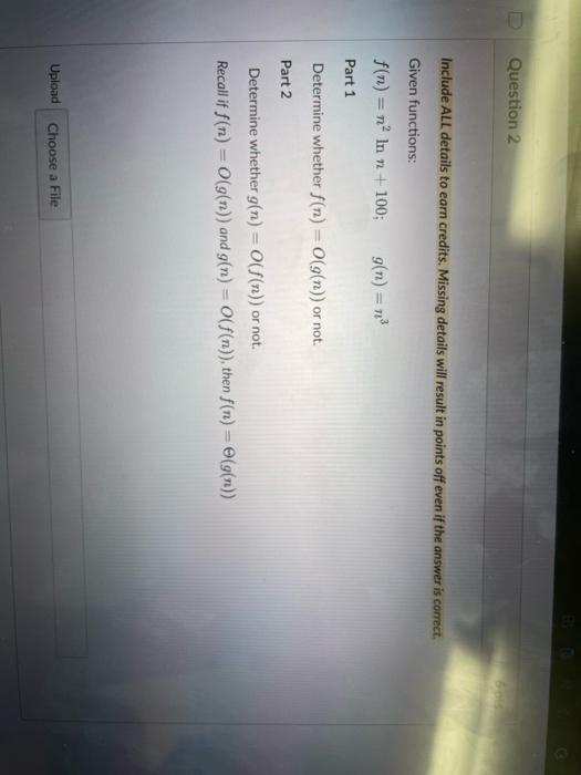 Solved Include ALL details to earn credits. Missing details | Chegg.com