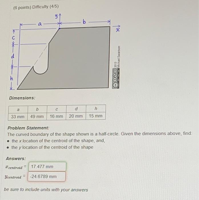 Solved (6 points) Difficulty (4/5) Dimensions: Problem | Chegg.com