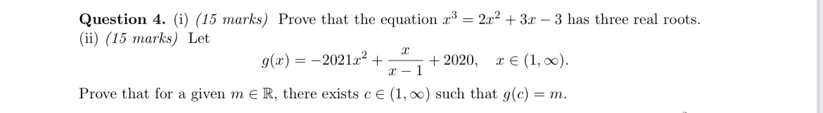 Solved REAL ANALYSIS ﻿Prove that the equation x3=2x2+3x-3 | Chegg.com
