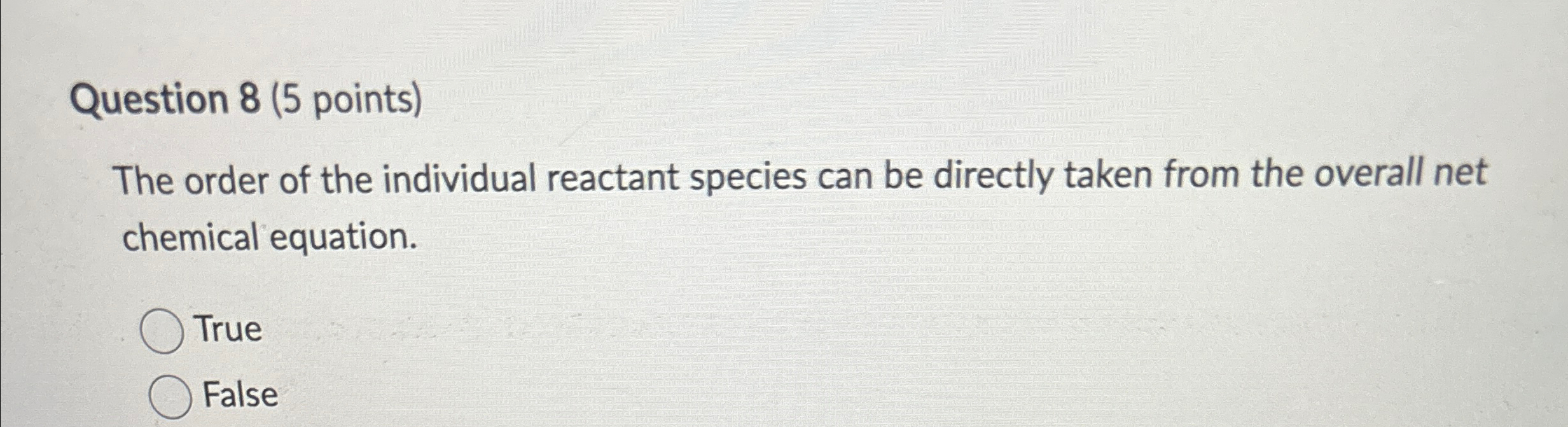 Solved Question 8 ( 5 ﻿points)The order of the individual | Chegg.com