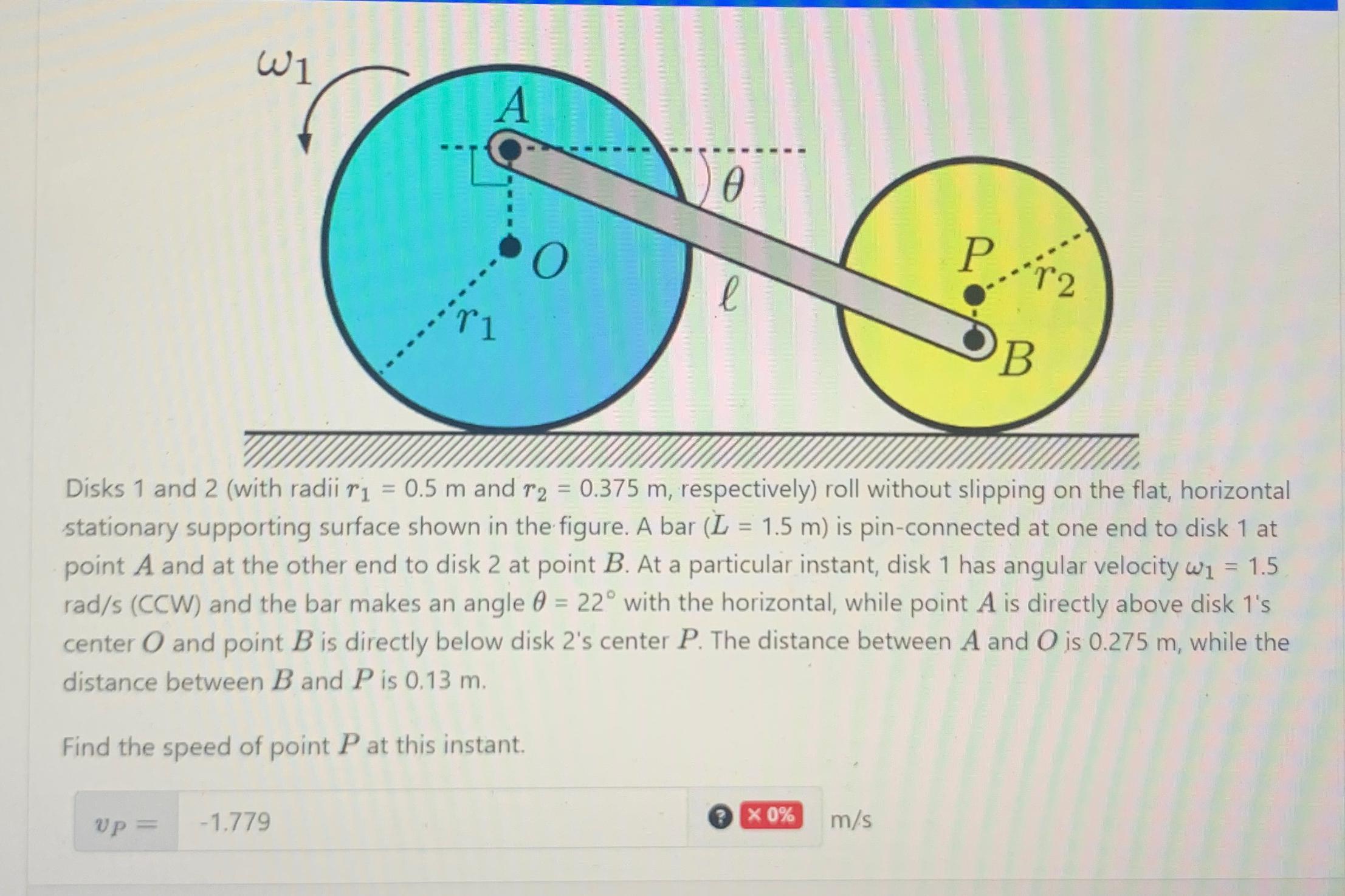 Solved Disks 1 ﻿and 2 (with radii r1=0.5m ﻿and r2=0.375m, | Chegg.com