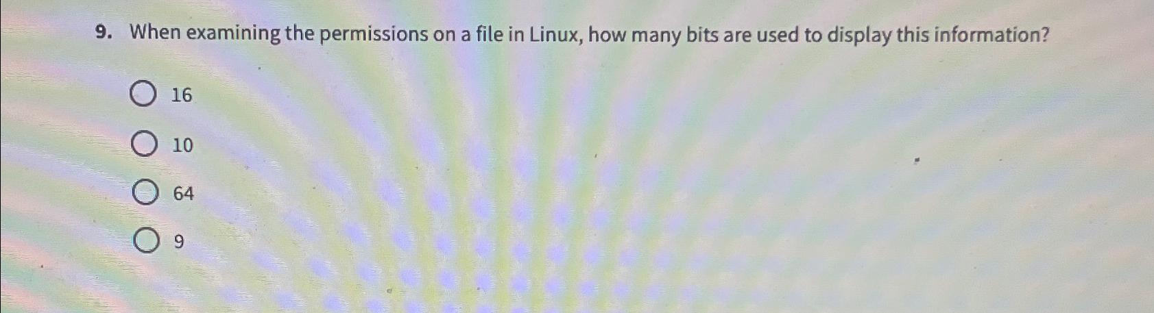 Solved When examining the permissions on a file in Linux, | Chegg.com