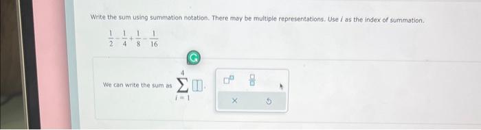 Solved Write The Sum Using Summation Notation There May Be
