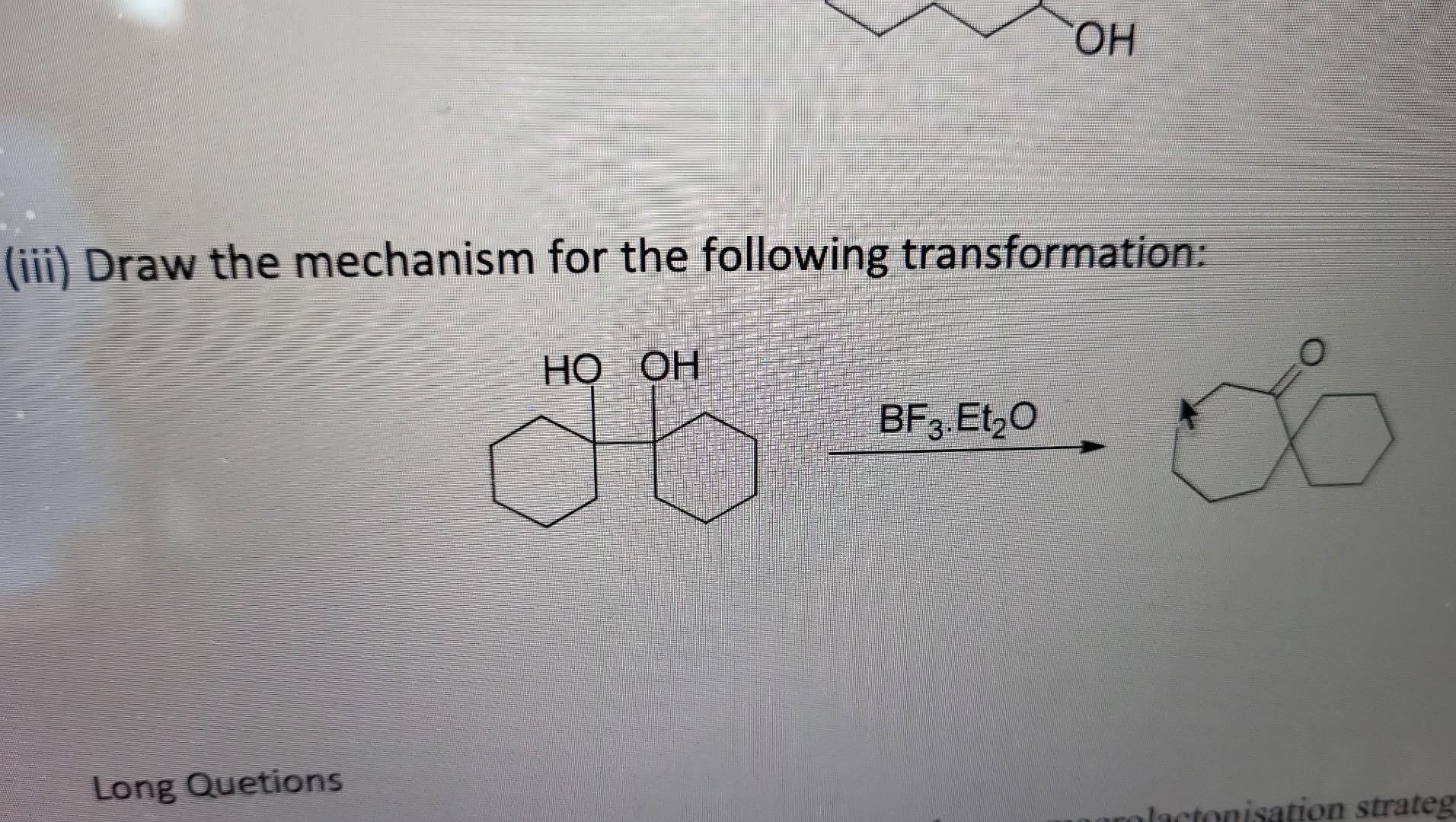 Solved iii) Draw the mechanism for the following | Chegg.com