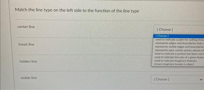 Solved Match the line type on the left side to the function | Chegg.com
