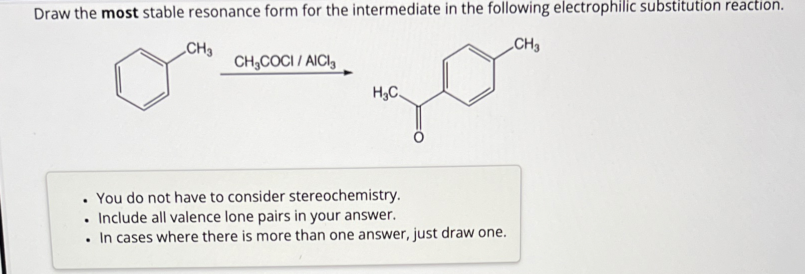 Solved Draw the most stable resonance form for the | Chegg.com