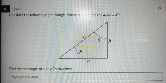 Solved Consider the following right triangle, where b=13.9 m | Chegg.com