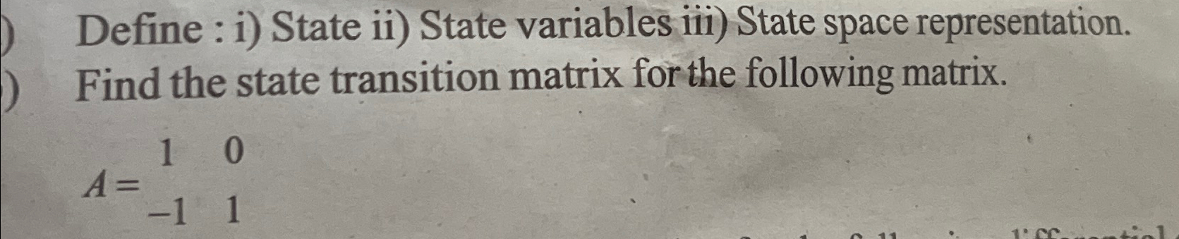 Solved Define : i) ﻿State ii) ﻿State variables iii) ﻿State | Chegg.com