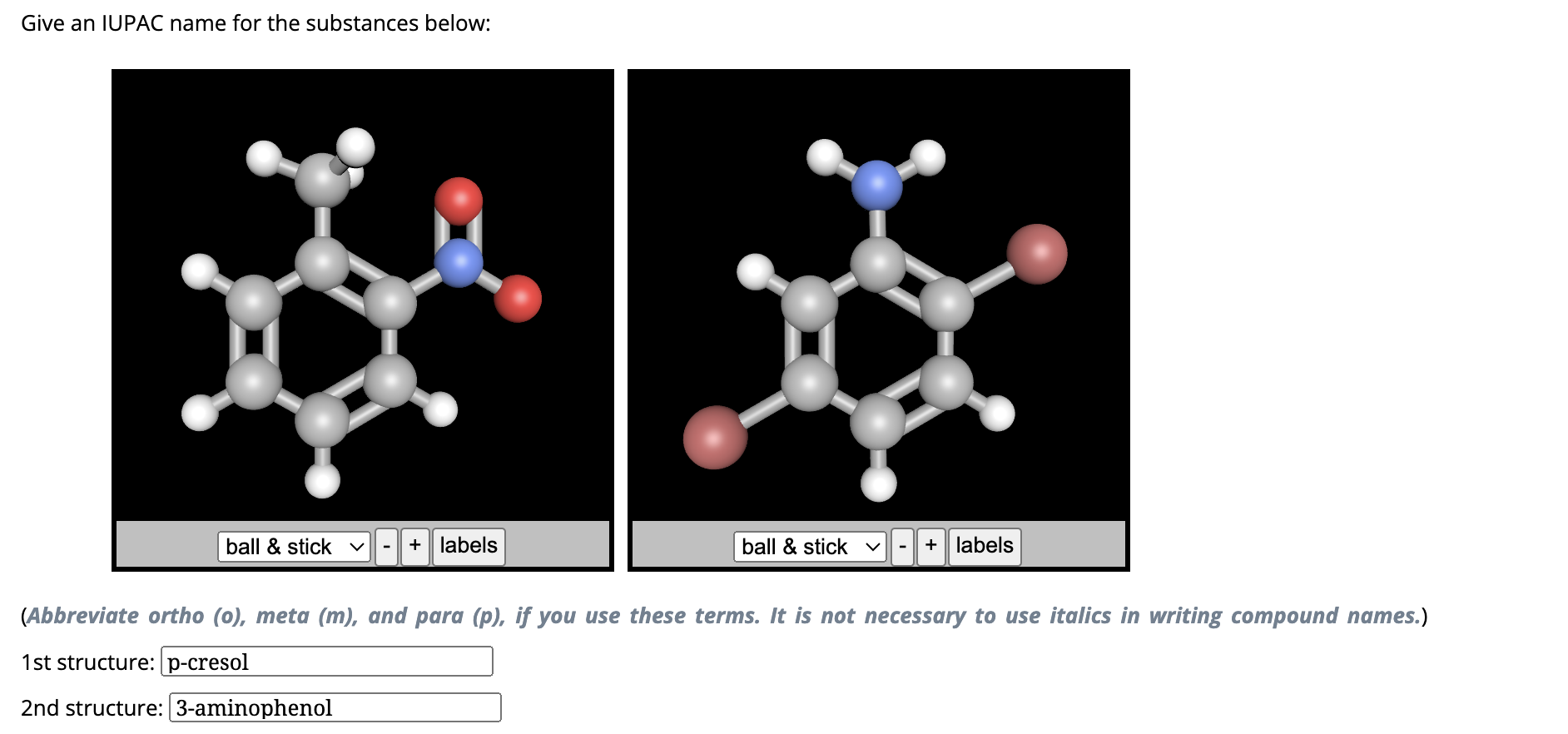 Solved (Abbreviate ortho (o), ﻿meta (m), ﻿and para (p), ﻿if | Chegg.com