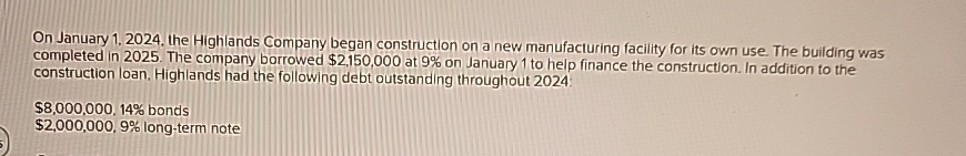 Solved On January 1, 2024, ﻿the Highlands Company began | Chegg.com