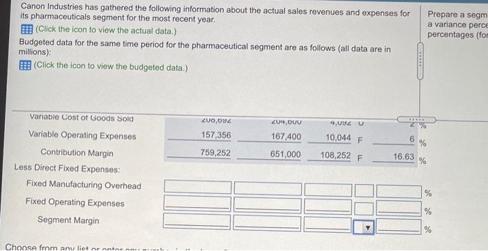 Solved Prepare a segment margin performance report for the | Chegg.com