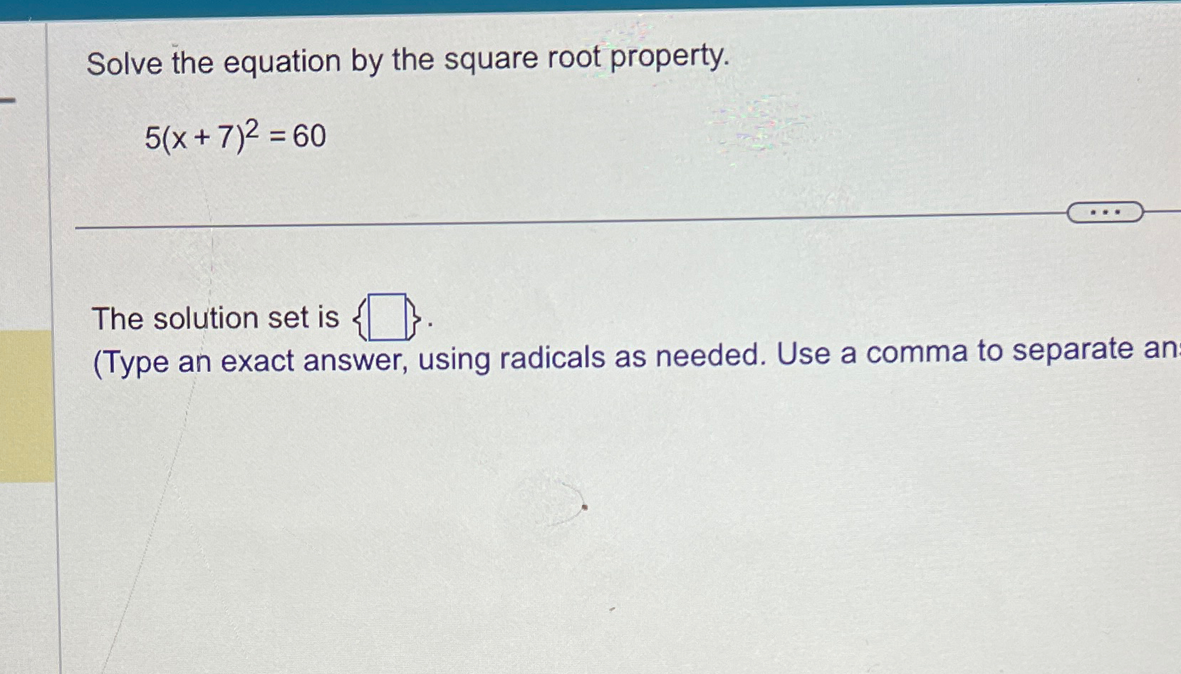 Solved Solve the equation by the square root | Chegg.com