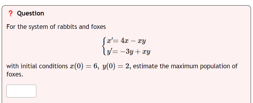 Solved QuestionFor the system of rabbits and | Chegg.com