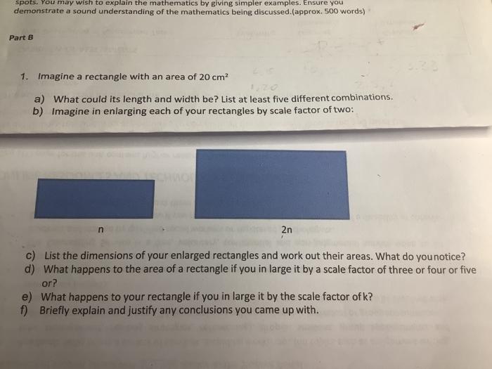 Solved spots. You may wish to explain the mathematics by | Chegg.com