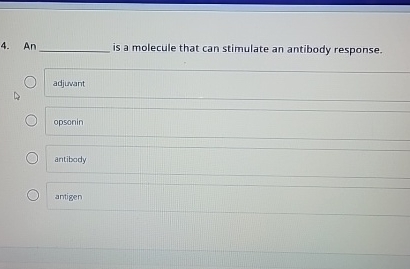 Solved An q, ﻿is a molecule that can stimulate an antibody | Chegg.com